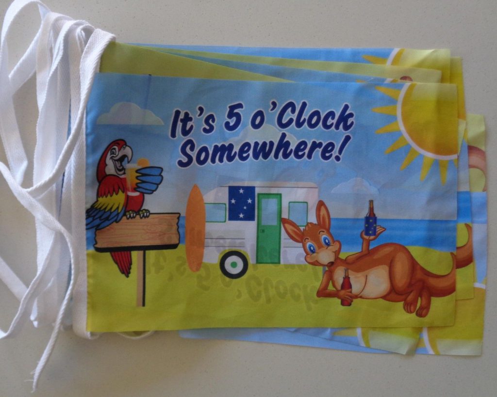It's 5 o'clock Somewhere string bunting flags - Custom Flag Australia