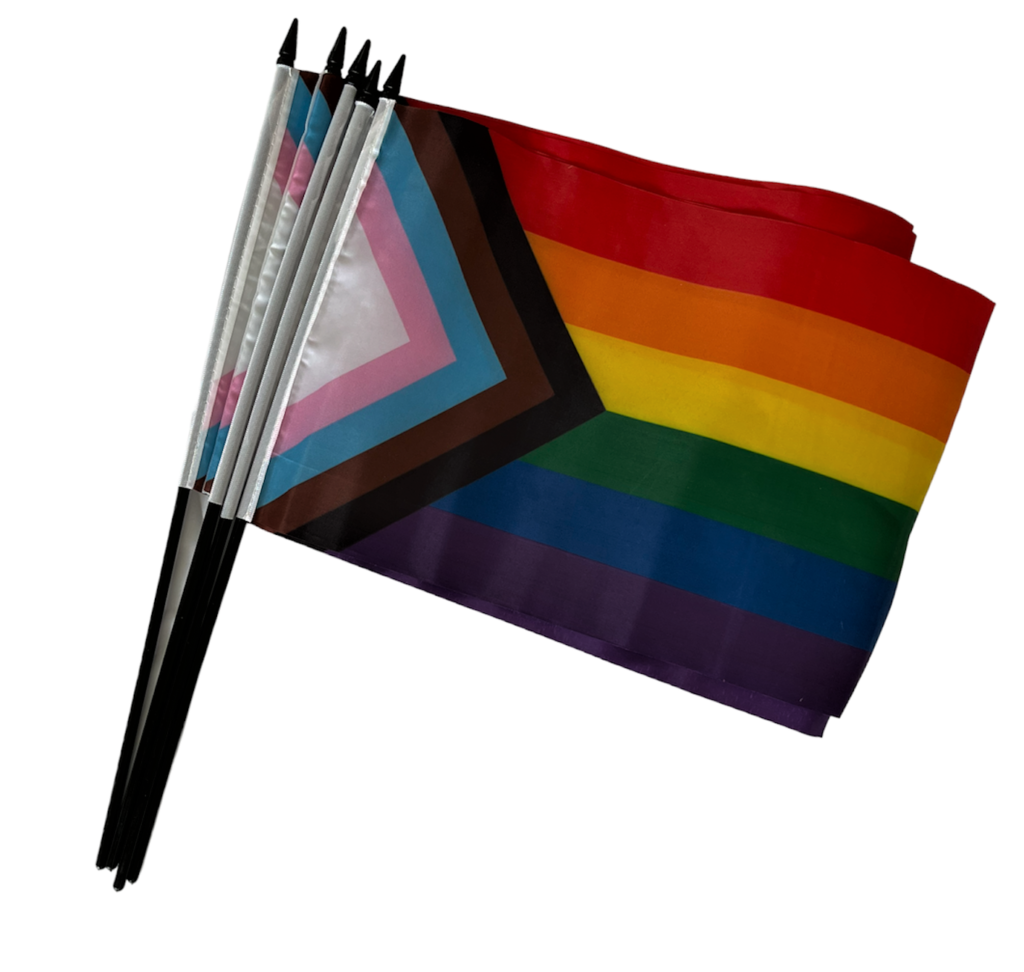 5 Progress Pride Flags Hand Waver Flags - Custom Flag Australia