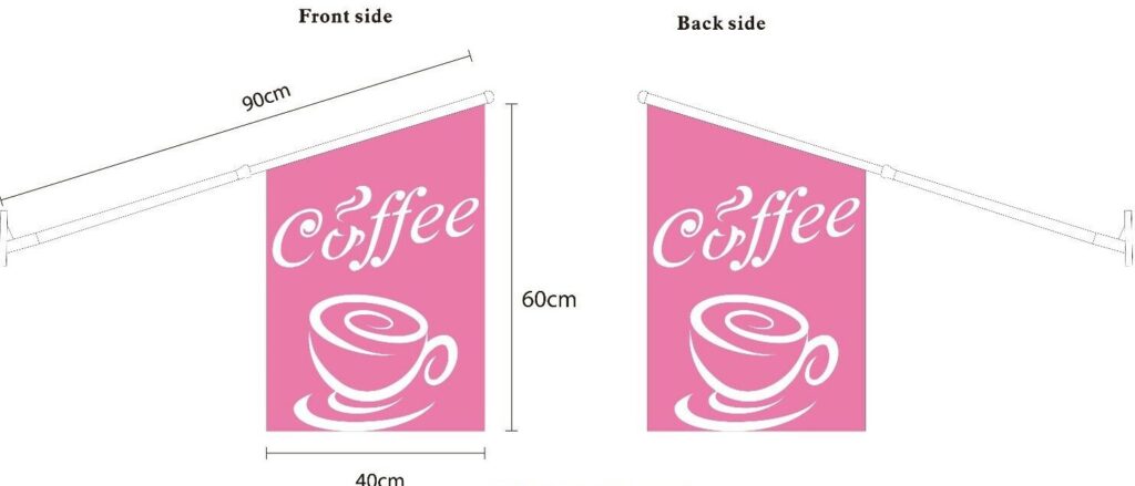 Pink Coffee Wall Flag - Custom Flag Australia