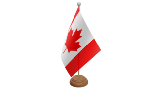 Canada Flag Desk Flag Wooden Base - Custom Flag Australia