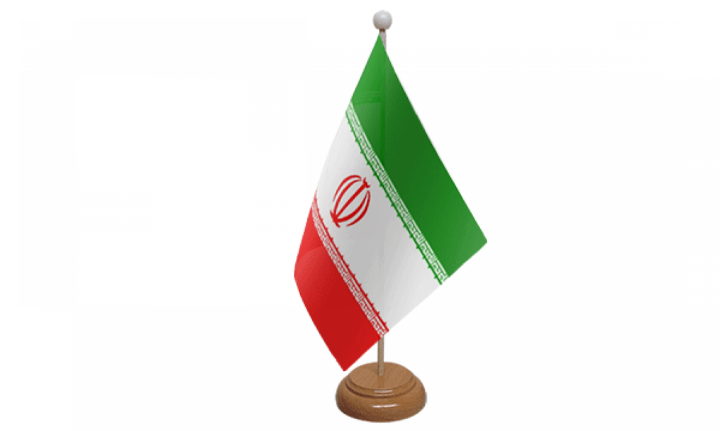 Iran Flag Desk Flag Wooden Base - Custom Flag Australia