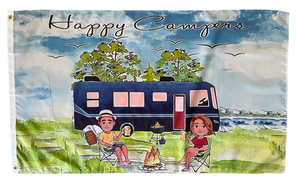 Happy Campers Flag 150 x 90cm - Custom Flag Australia