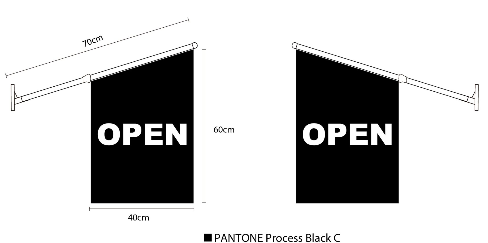 Black Open Wall Flag - Custom Flag Australia