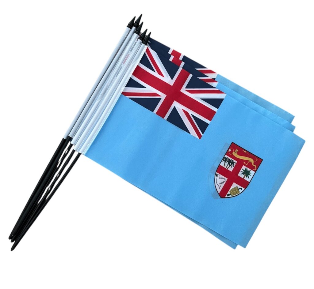 5 Fiji Flags Hand Waver Flags - Custom Flag Australia